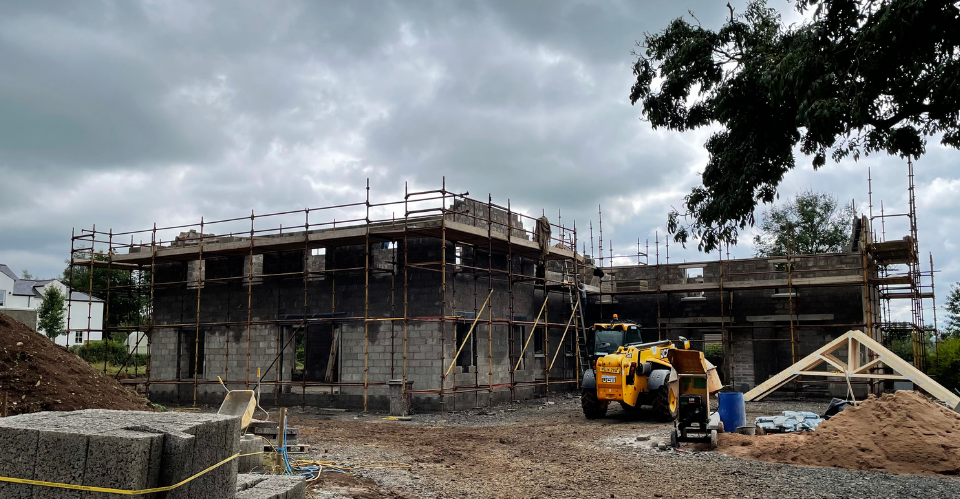 Selfbuild home is up to wall plate level Self Build Homes FmK NI